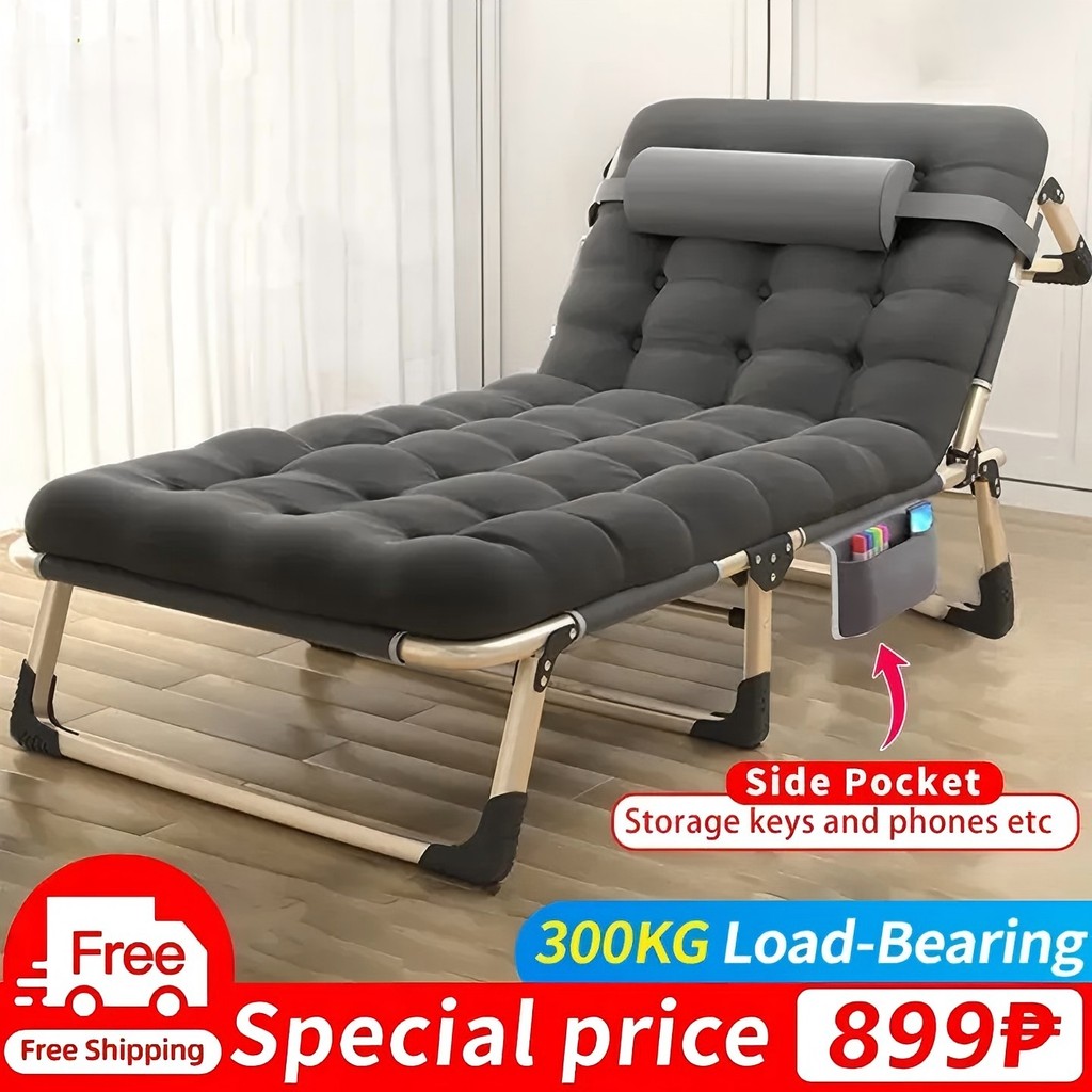 Folding Bed Portable Bed Single Bed With Foam Foldable Chair Thick ...