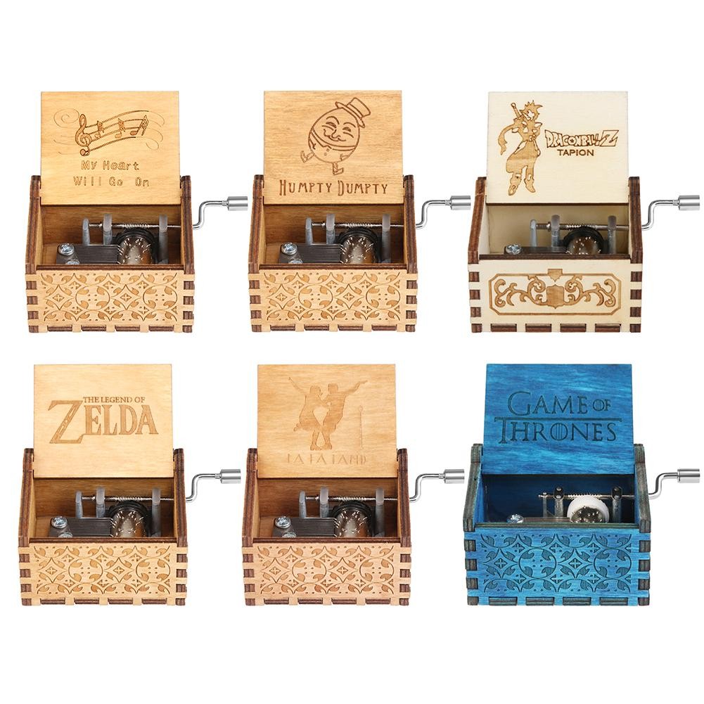 Wooden Hand Crank Music Box TV Series Movie Theme Birthday Holiday Gift ...