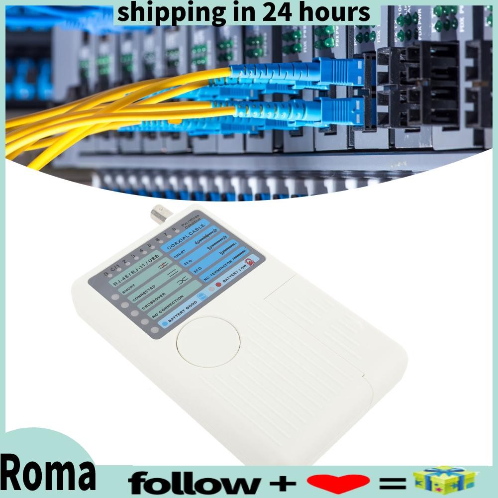 Romanticshop 4 in 1 Remote Network Cable Tester Portable USB BNC RJ11 ...