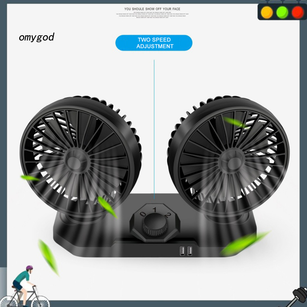 OMG 12V/24V Air Cooling Fan for Bus Dual Head Car Cooling Fan ...