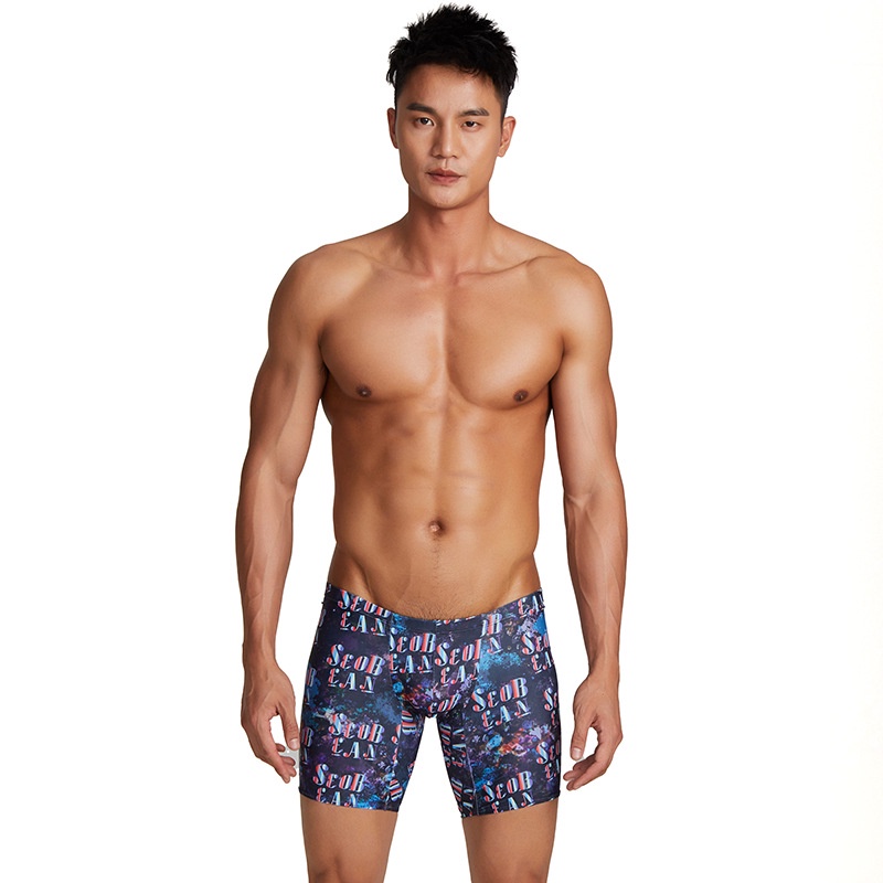 SEOBEAN Flat angle swimming trunks, quarter hot spring swimming trunks ...