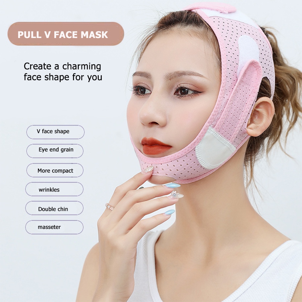V Line Elastic Face Slimming Patches Reusable Reduce Double Chin Women ...