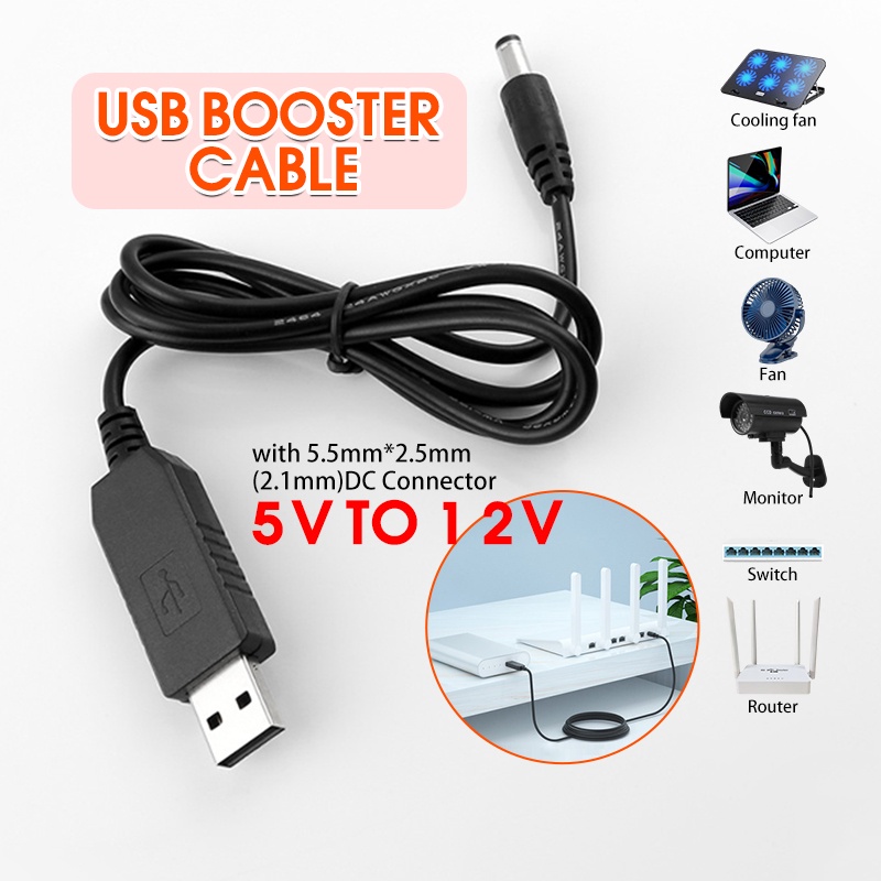 WiFi to Powerbank Cable Connector DC 5V to 12V USB Cable Boost ...