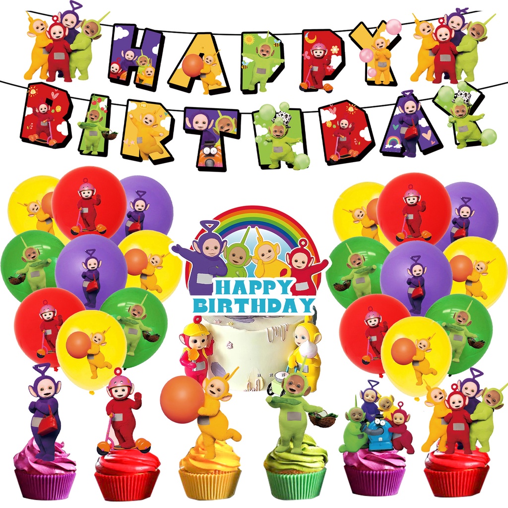 Teletubbies cartoon Themed Children's Birthday Party Set Cute Red ...
