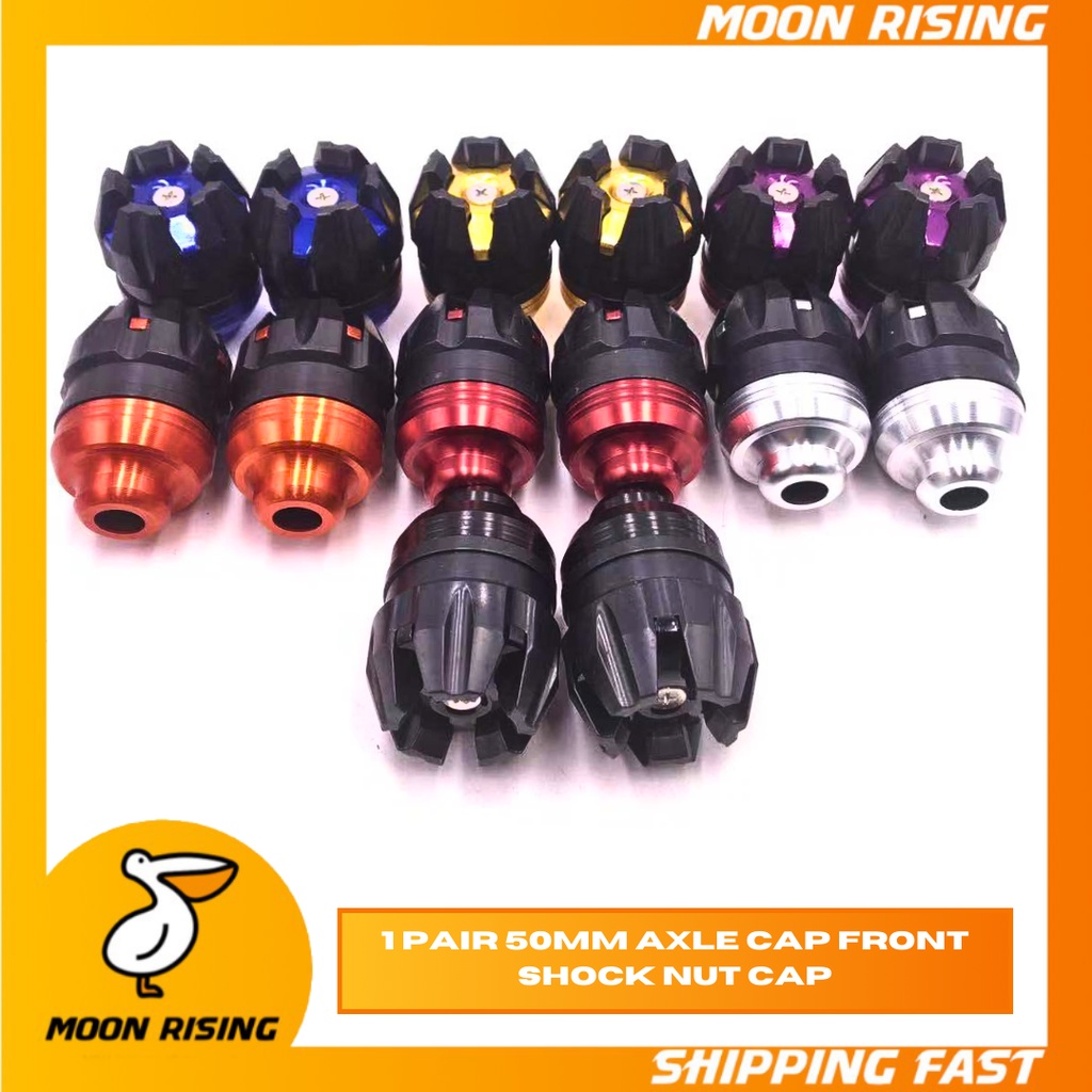 AXLE CAP 50MM FRONT SHOCK NUT CAP MOTORCYCLE 1 PAIR [MOON RISING ...
