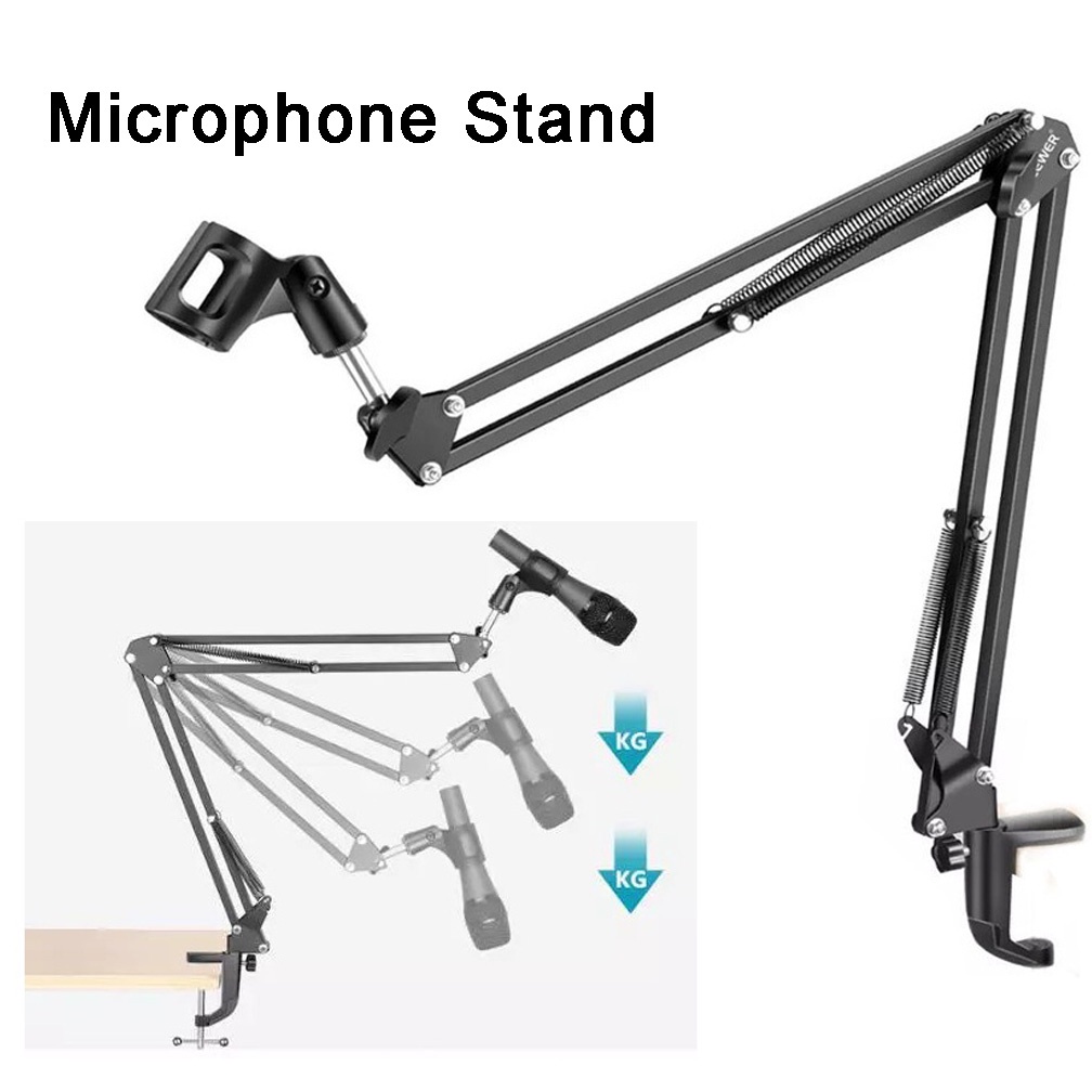 Adjustable Microphone Suspension Boom Scissor Desktop Mic Stand for ...