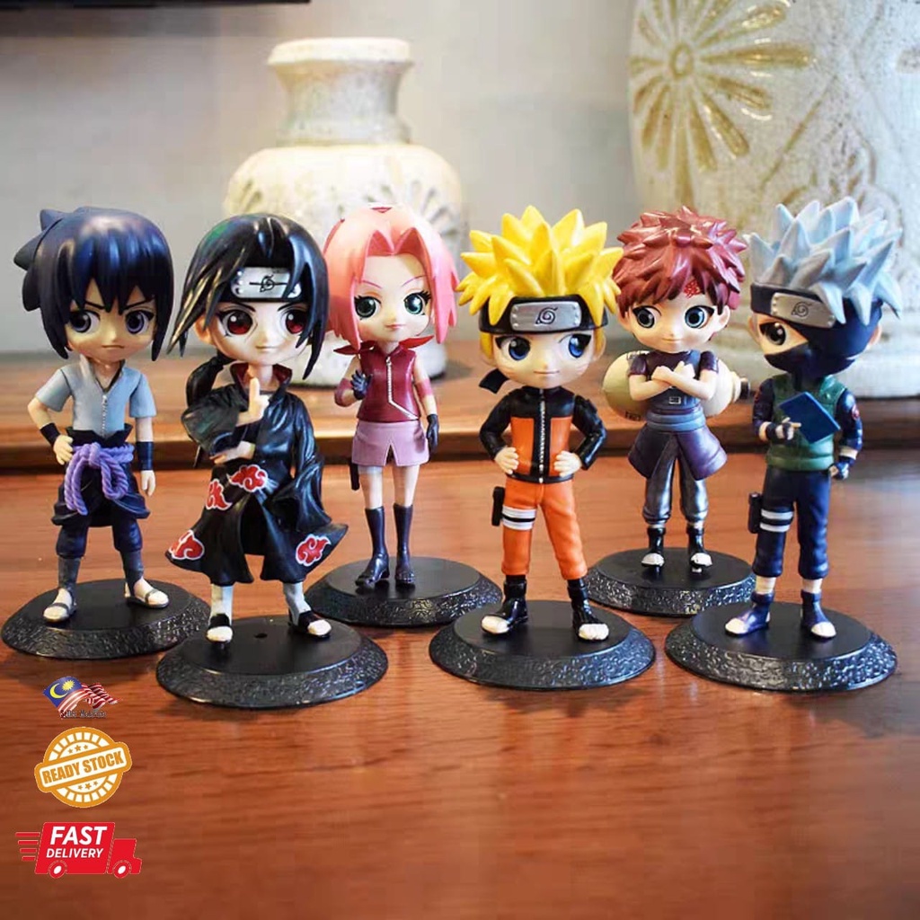 6pcs Set Naruto Shippuden Action Figure Sasuke Sakura Kakashi Hinata ...