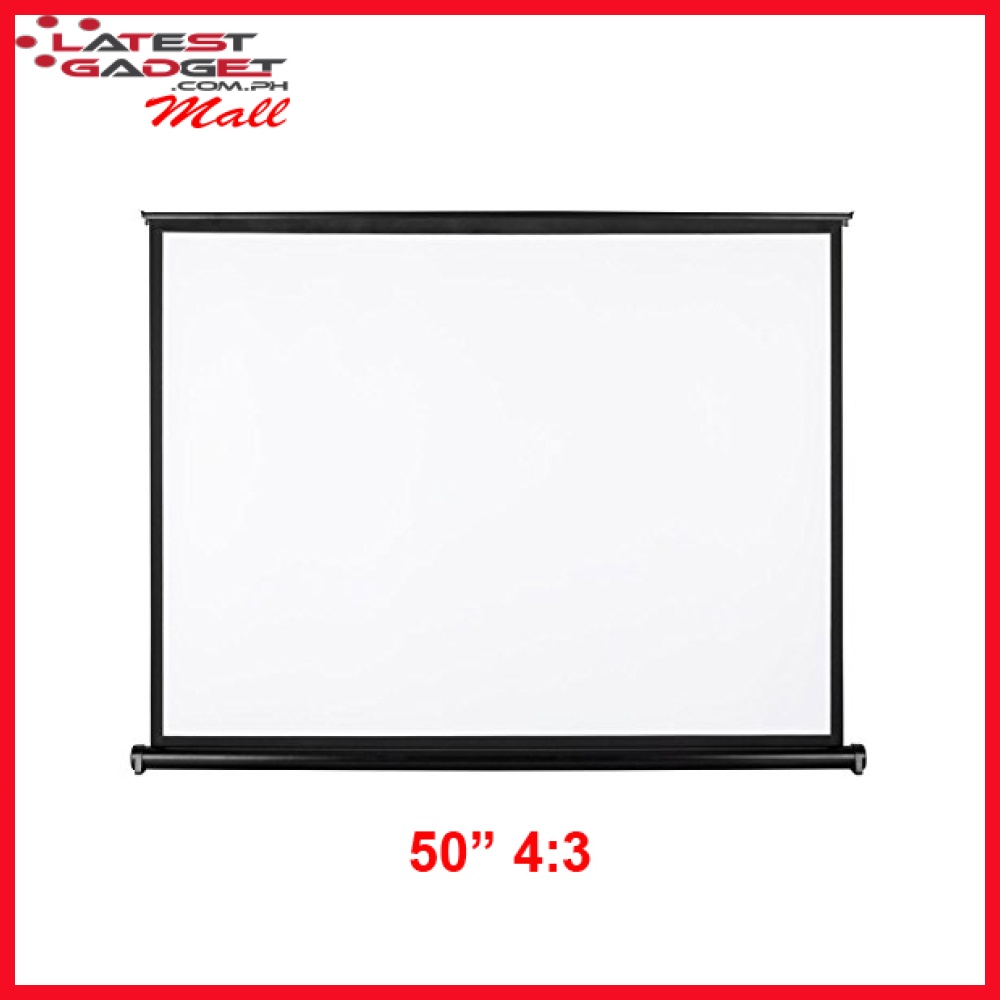 LatestGadget PH 50 Inch 4:3 Pull Up Pull Down Projector Screen - Black ...