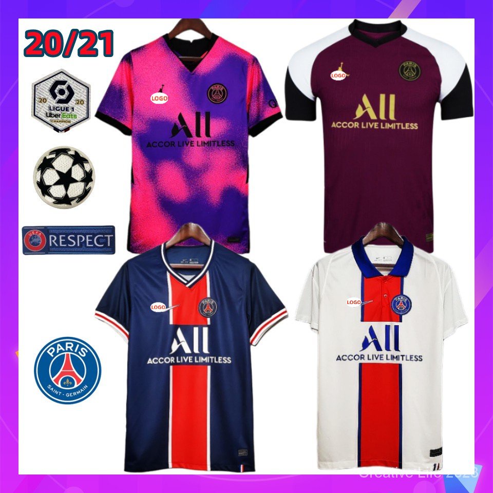 Retro soccer Jersey Paris Saint-Germain 20/21 high quality Home and ...