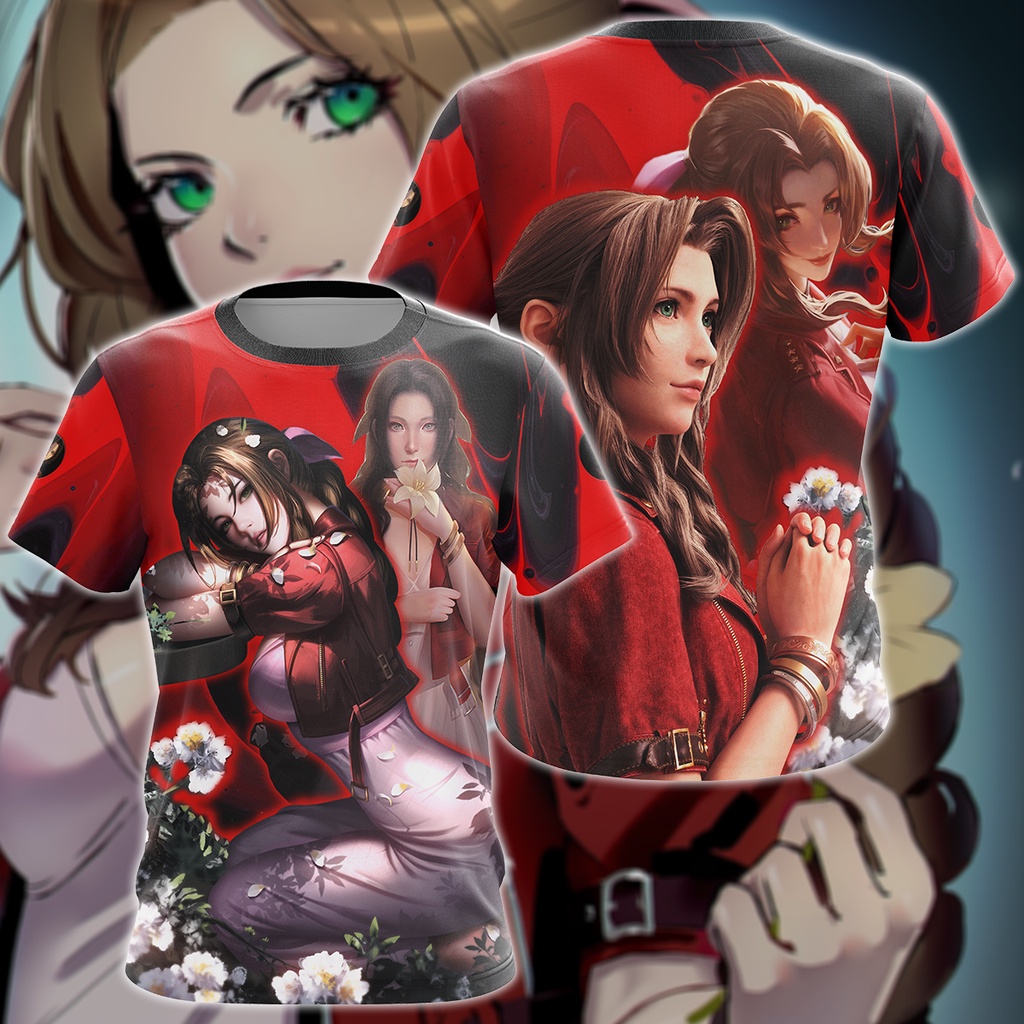 Final Fantasy VII Aerith Gainsborough Video Game 3D Print T-shirt ...