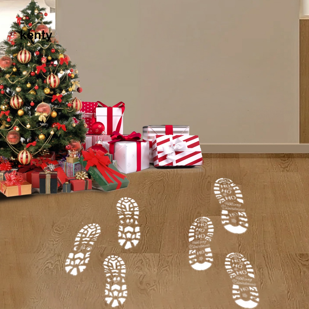 kT Christmas Stencil for Floors Santa Claus Footprints Decoration ...
