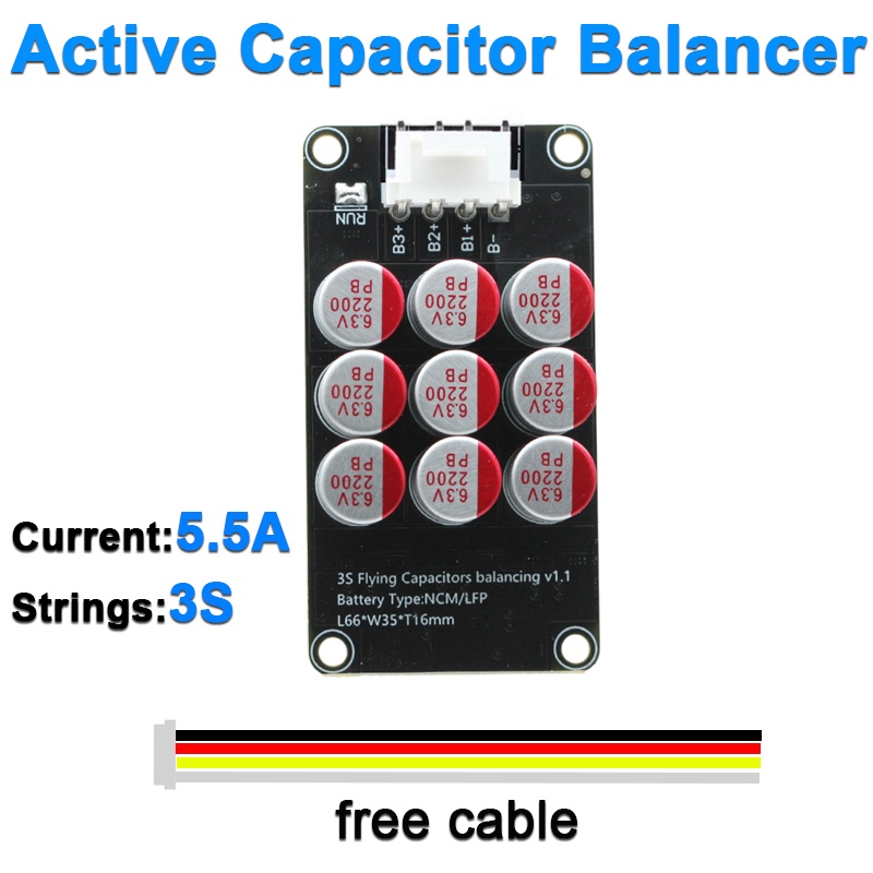 3S 5.5A Balance Li-ion Lifepo4 Lithium Battery Active Equalizer Balancer Board Capacitor Energy ...