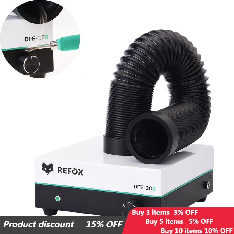 REFOX DFE-20B Solder Iron Fume Extractor Soldering Smoke Purifier Air ...