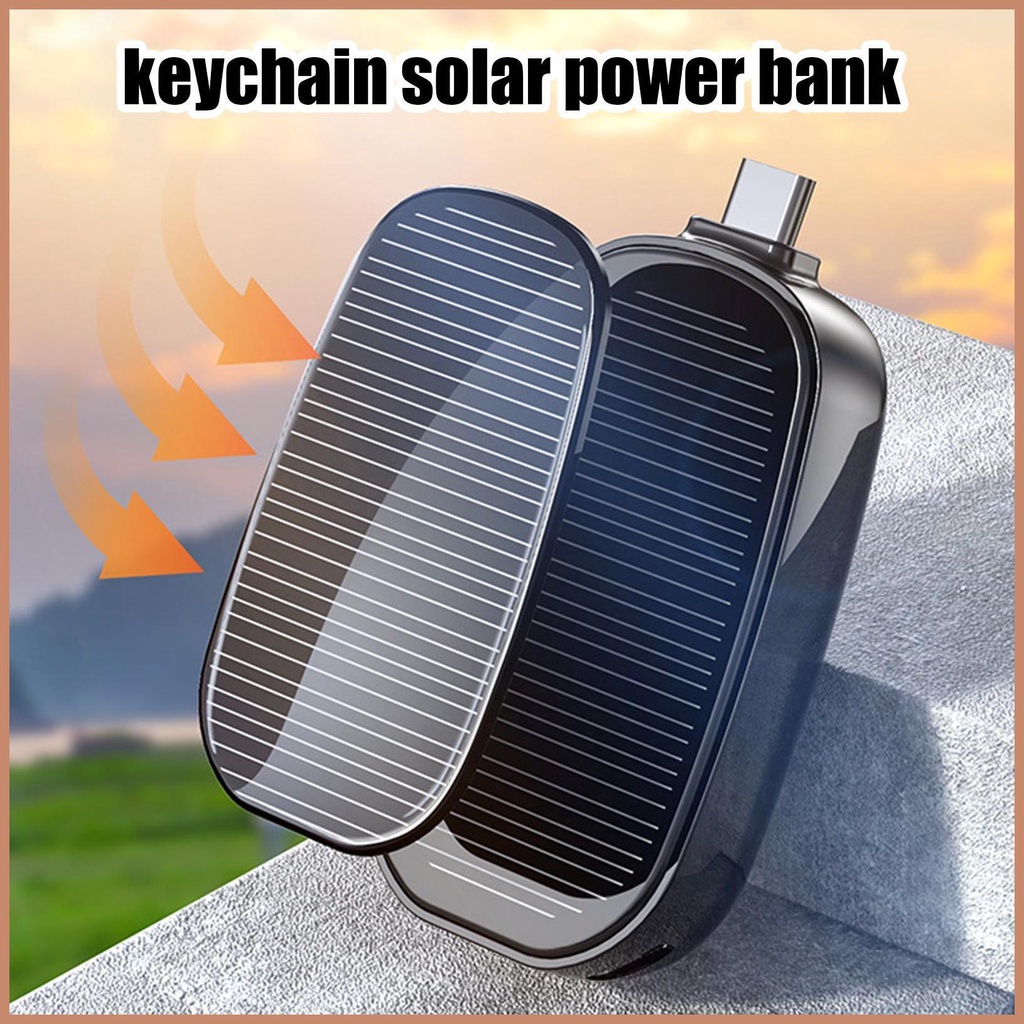 Portable Solar Phone Charger Compact Power Bank Mini Keychain Power ...