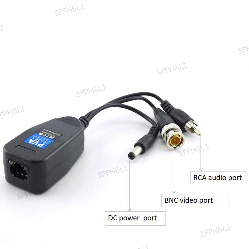 1 Pairs Male BNC Connectors Supply Power Passive Power Video Balun ...