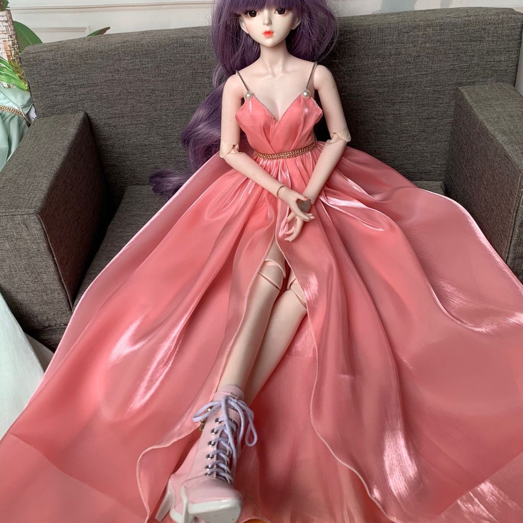 bjd doll clothes 1/3 1/4 1/6 sexy evening gown dress multi-color ...