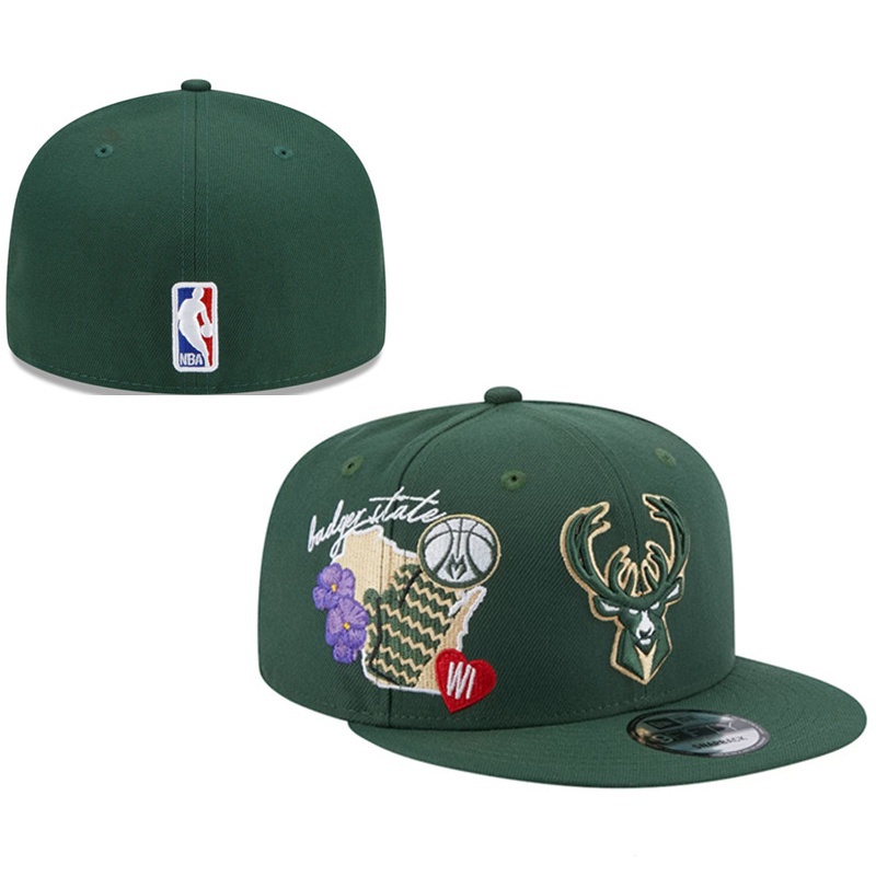 Milwaukee Bucks Fit Men's Hat Women's Hat Fully Closed Sports Hat DF1 ...