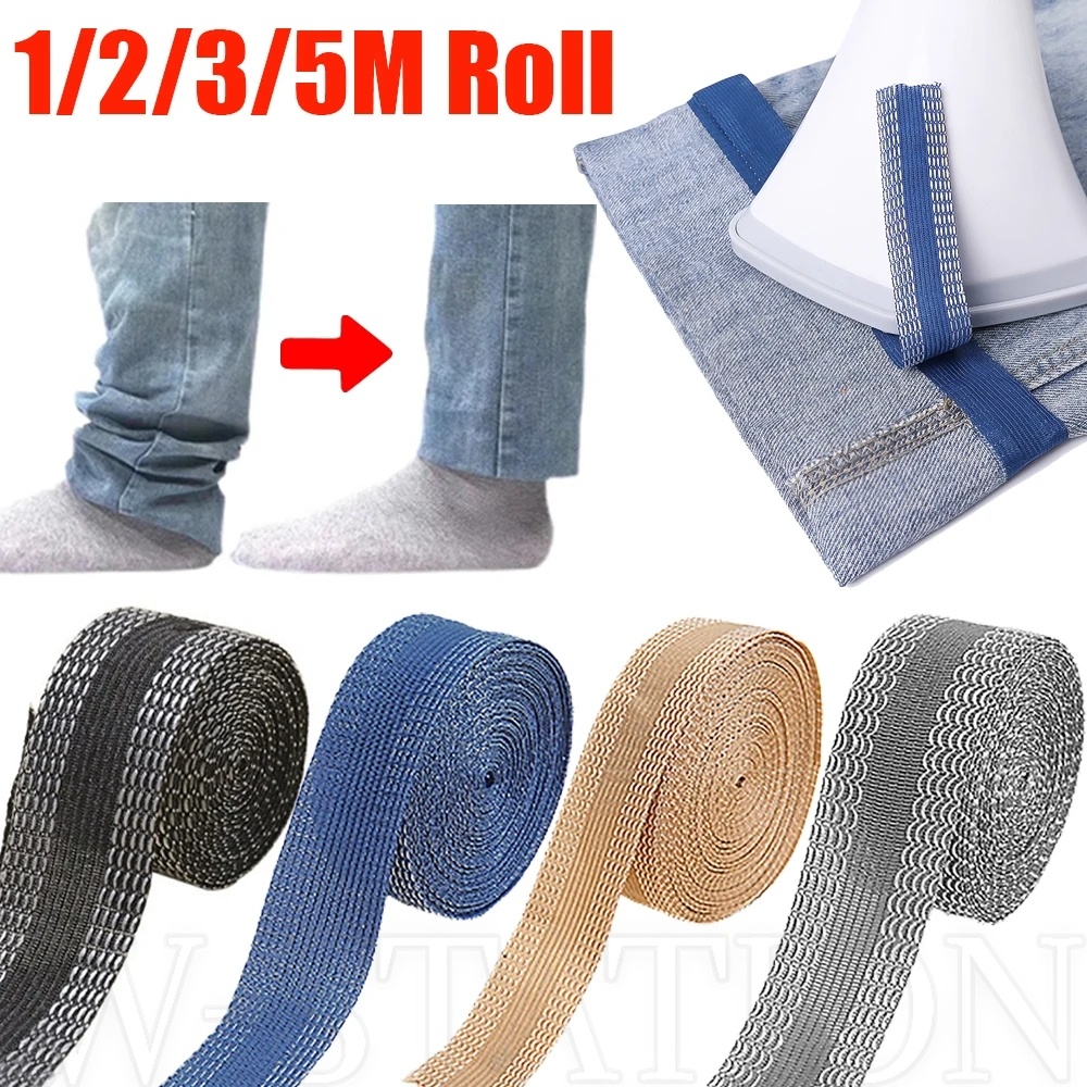 1-5M Self-Adhesive Pant Paste Tape /Pants Edge Shorten Repair Iron-On Hem Clothing Tape /No Sew ...