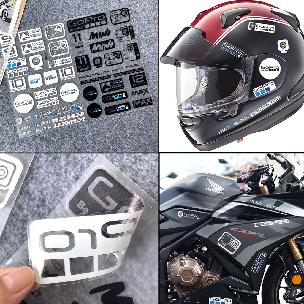 3D UV GoPro Hero Sticker Hero 9 Black Motorcycle Trunk Body Helmet ...