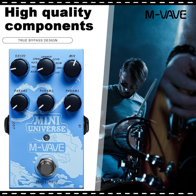 M-VAVE mini universe Electric Guitar Reverb Effects Pedal True Bypass ...