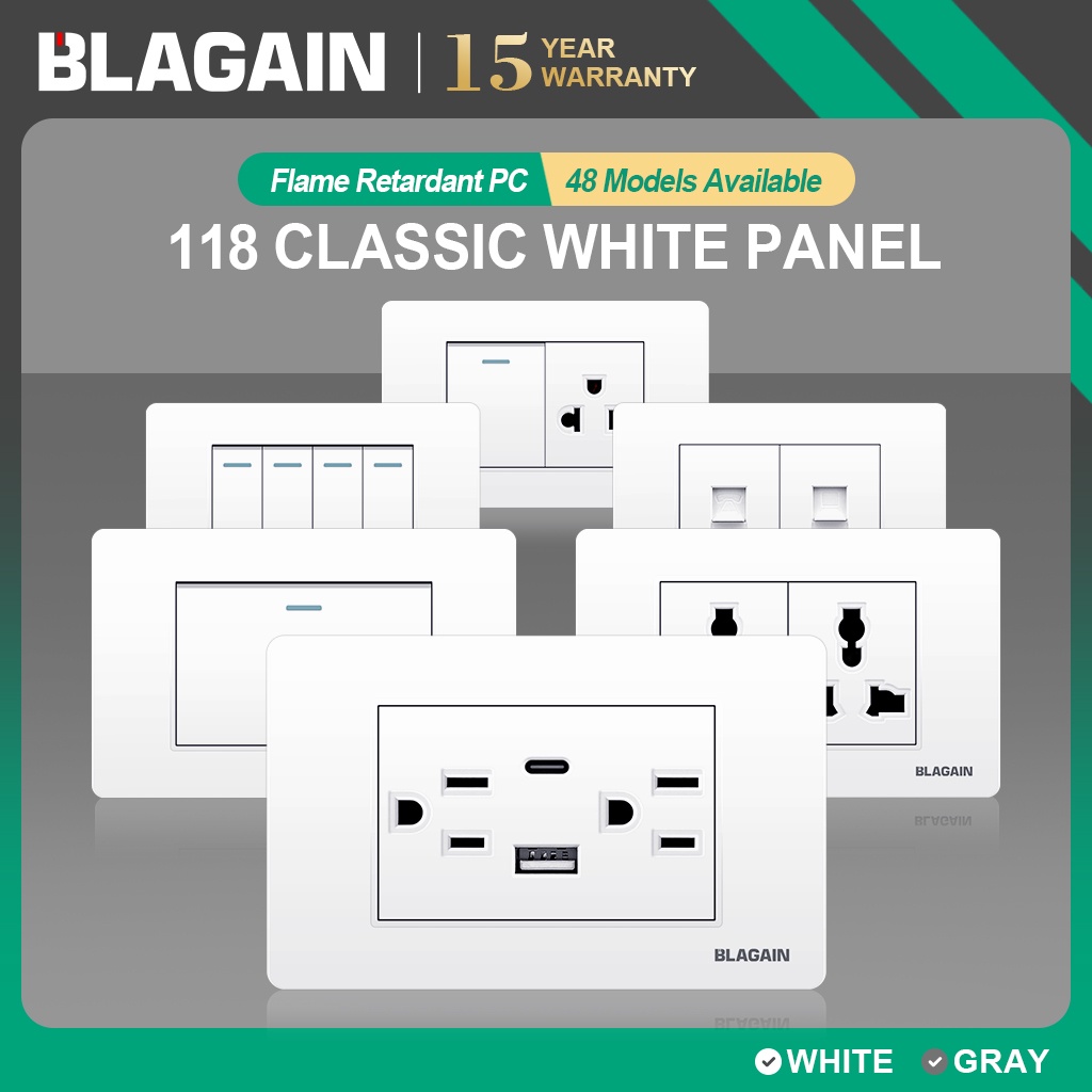 Blagain Light Switch Home Light Switch Wall 1 2 3 Gang Outlet Wall ...