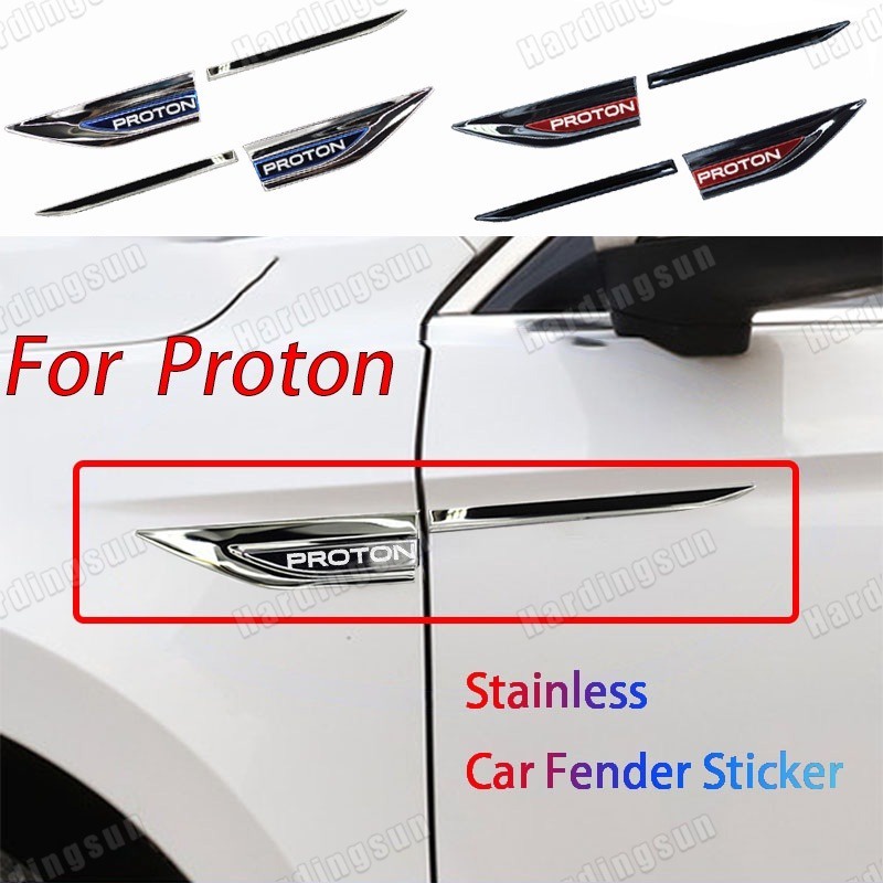 1Set Car Fender Stainless Steel Side Label For Proton wira Persona X50 ...