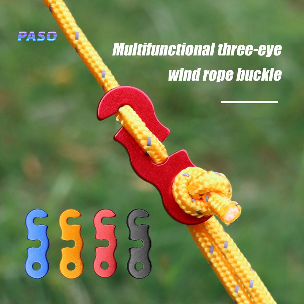 PSN-10Pcs Aluminum Rope Tensioner 3 Hole Straight Tent Cord Adjuster ...