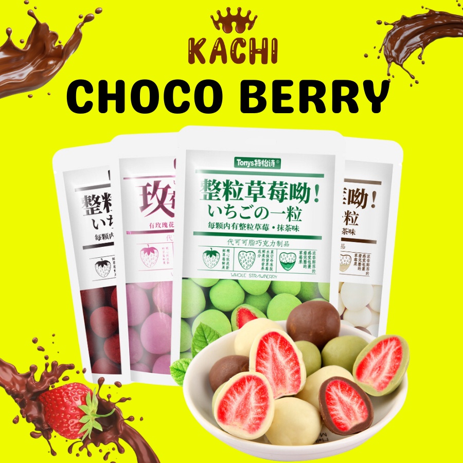 Kachi Choco Berry Chocolate Wrapped Dried Strawberries Choco Berry Chocolate | Shopee Philippines