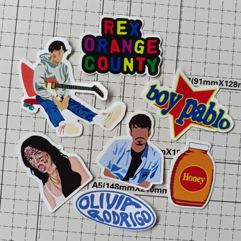 Musician Boy Pablo Olivia Rodrigo Rex Orange County Sticker Pack ...