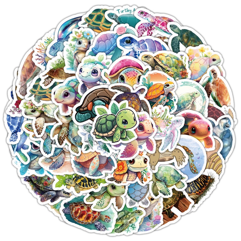 100Pcs Sea Turtle Stickers for Kids, Cute Small Cartoon Animals ...