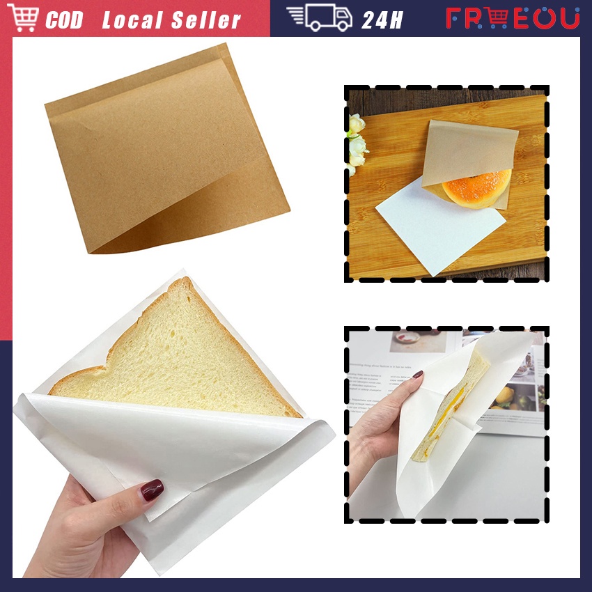 100PCs Greaseproof Paper Bag Pouch Triangle Oil-Proof Paper Bag Kraft ...