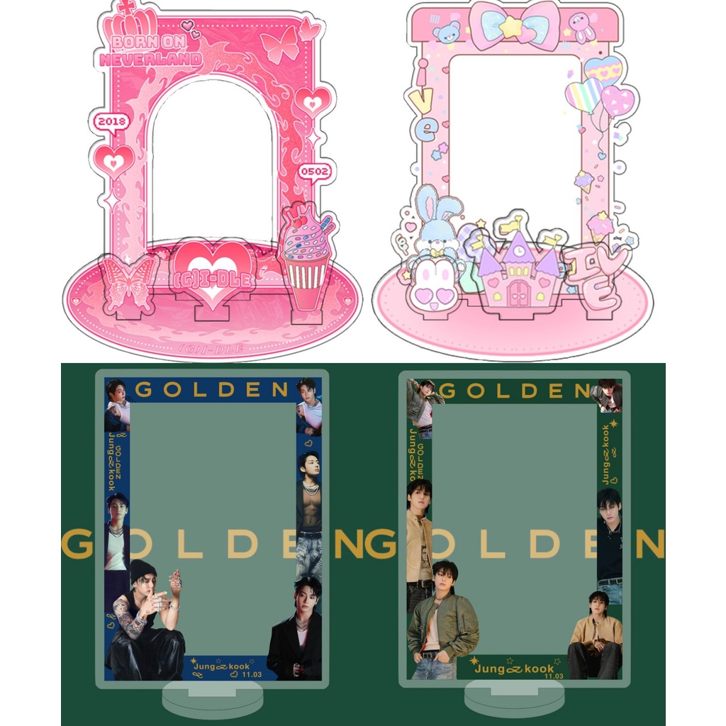 Kpop Jung Kook GOLDEN (G)I-DLE IVE Acrylic Photo Frame Card Insert ...