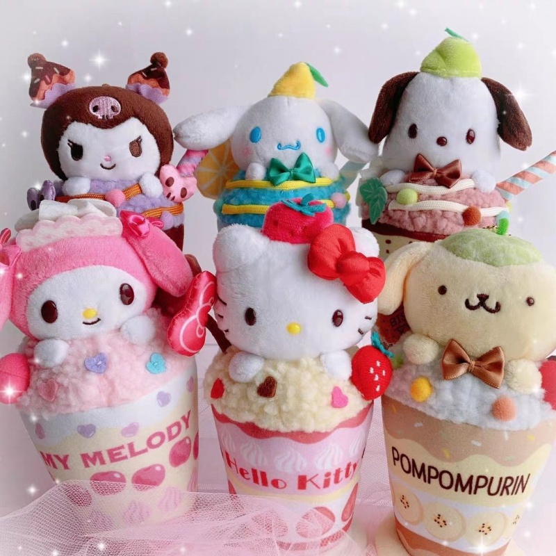 [Haroro]Kuromi Ice Cream Plush Toy Hellokitty Stuffed Toy Mymelody Ice ...
