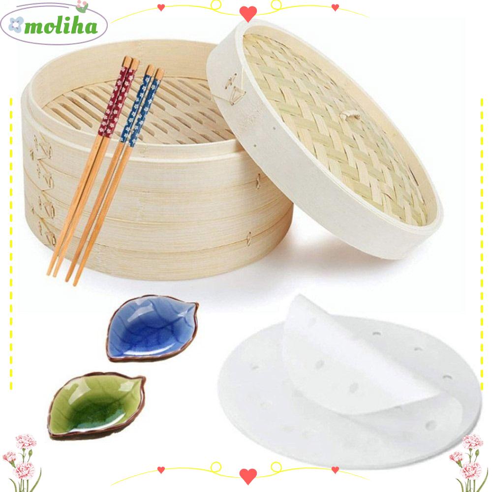 MOLIHA Bamboo Steamer, Dimsum Cooking Chinese Steamer Dumpling Steamers ...