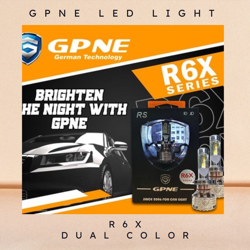 GPNE LED LIGHTS r6x dual color led head lights fog lights mpph | Shopee ...