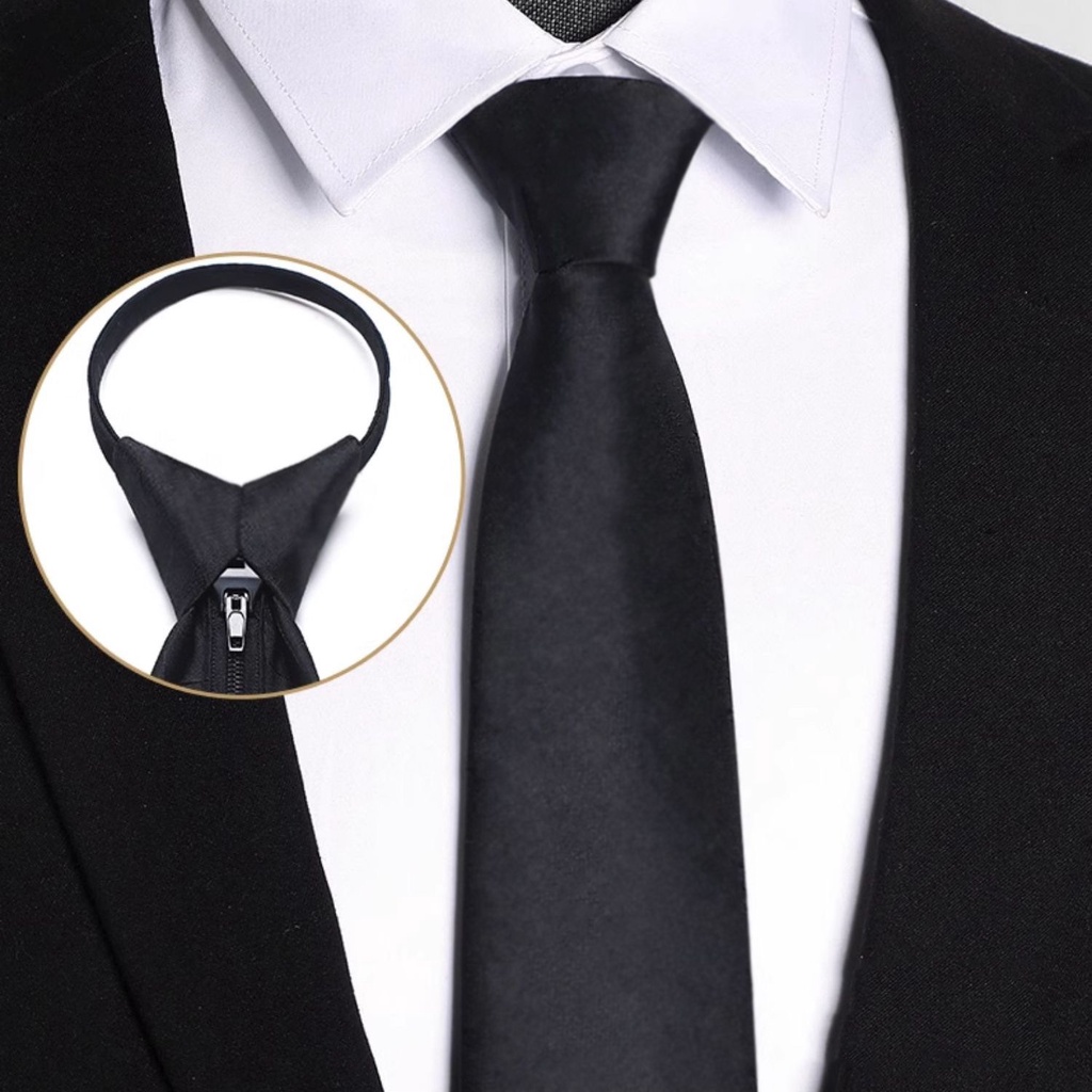 Men's Zipper Tie 8CM Business Smart Adjustable Ttie Gentleman Formal ...