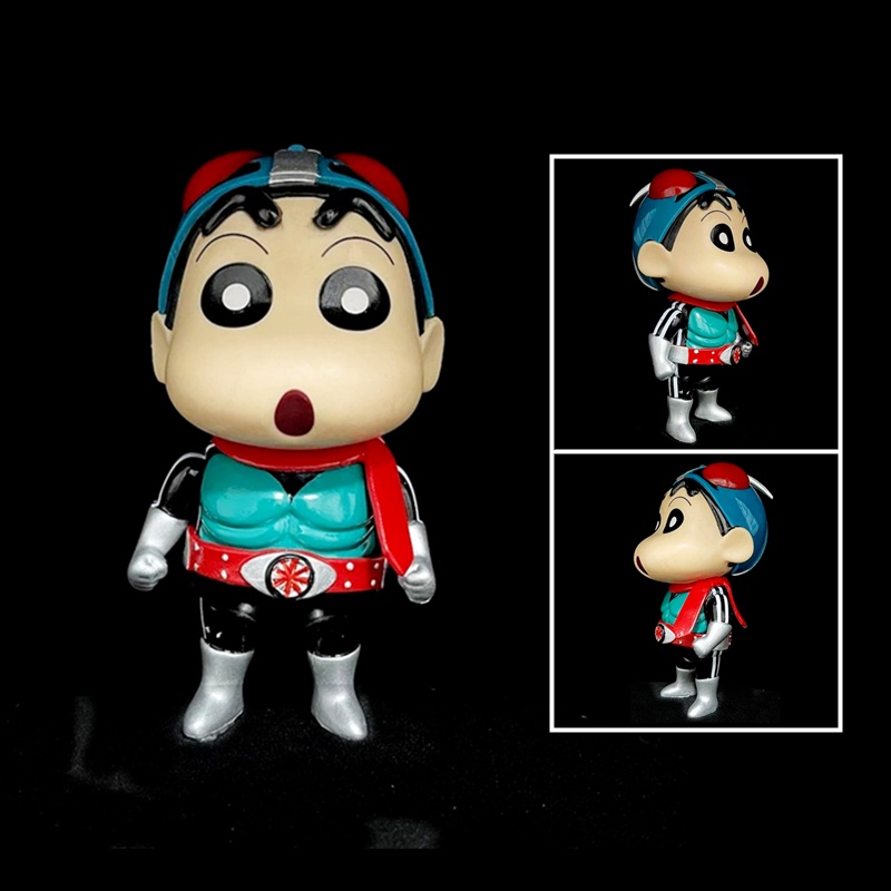 12cm Anime Cartoon Crayon Shin-chan Figures COS Kamen Rider Action ...