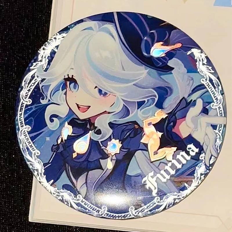 1Pcs Anime Game Genshin Impact Cosplay Reflective Badges Focalors ...