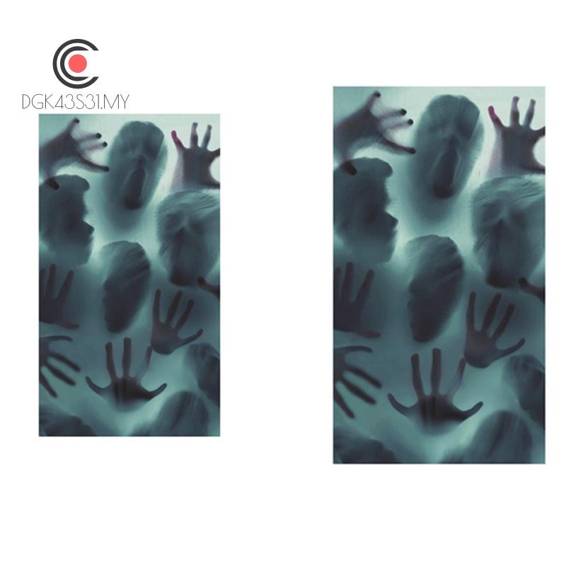 Halloween Static Stickers Removable Bloody Handprint Ghost Horror ...