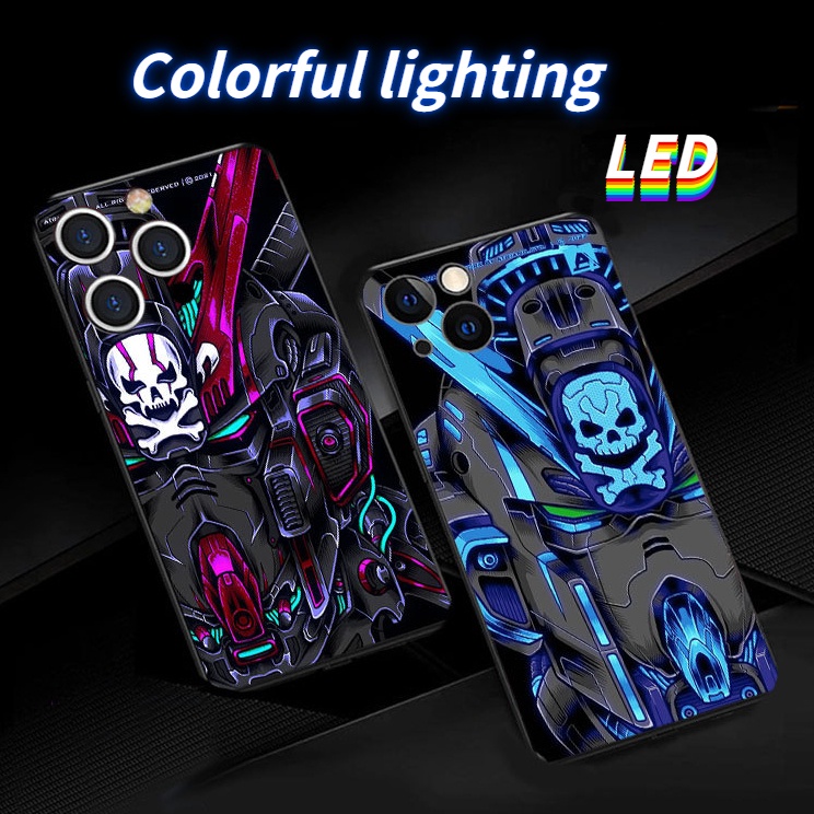 LED colorful flash Voice Controlled phone case for Iphone case 15Pro ...