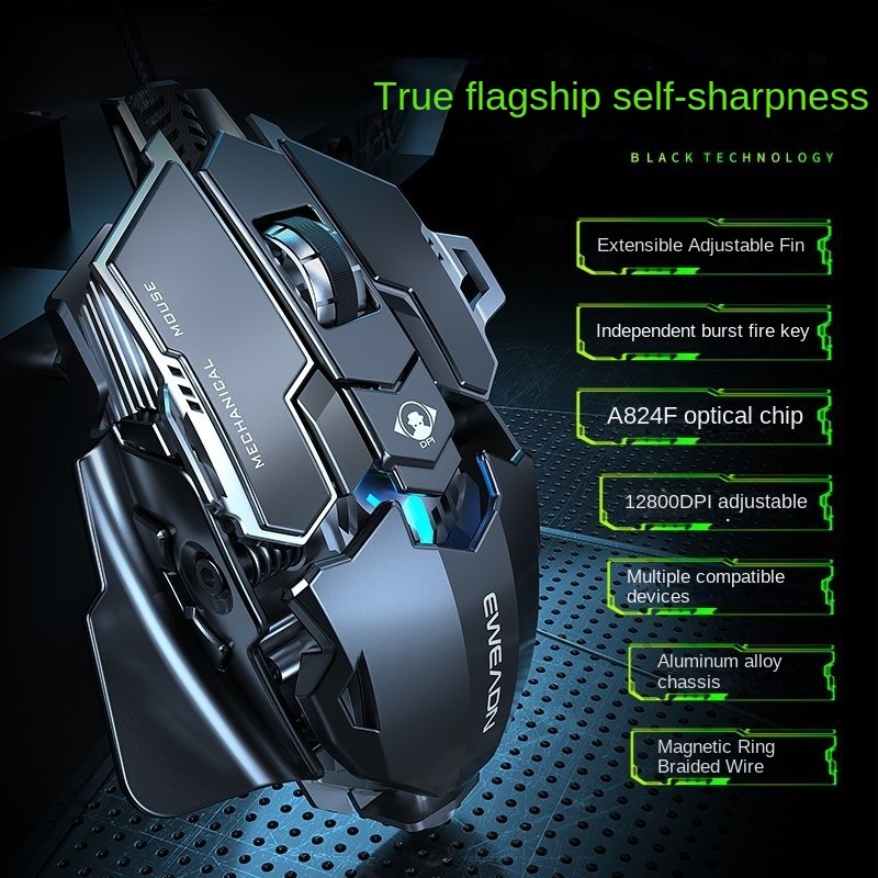 MK500 Mechanical Gaming Mouse with Programmable Macros for Desktops and ...