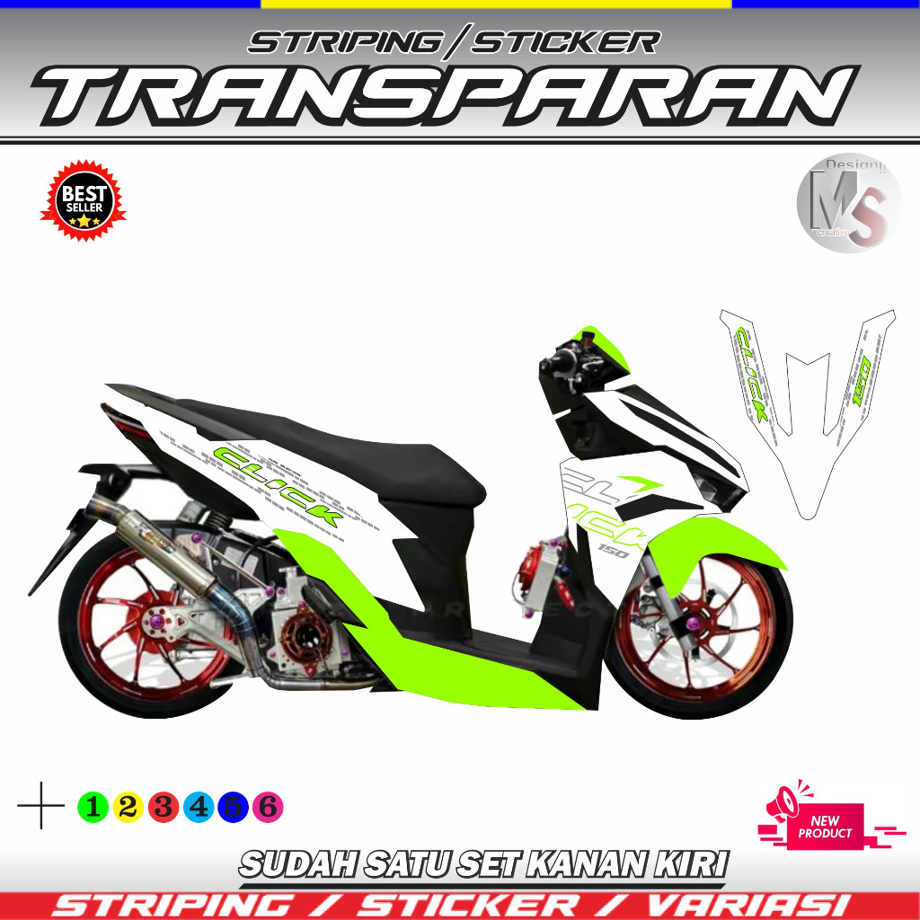 Vario Gen 2 Transparent Stickers Latest Simple Motifs Striping COOL ...