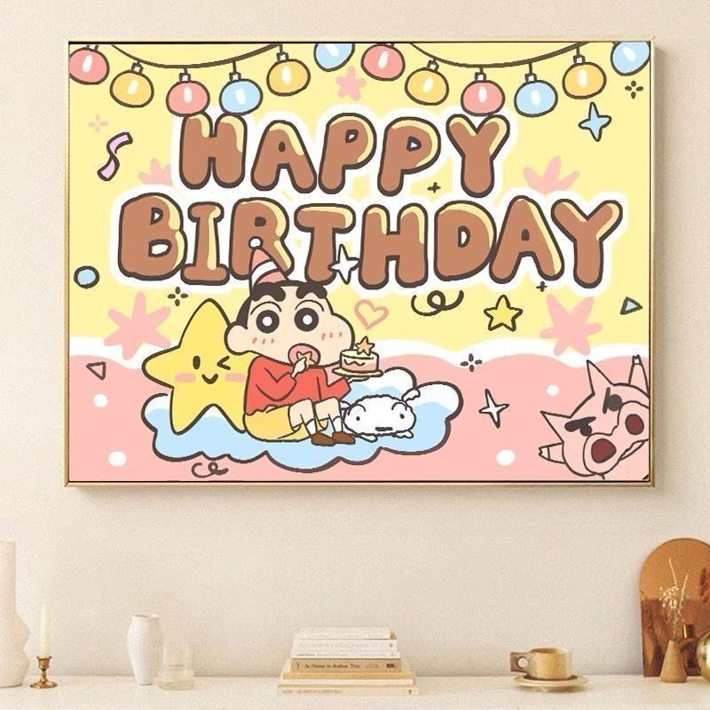 Custom lin Crayon Shin-Chan Digital Oil Painting diy Happy Cartoon ...