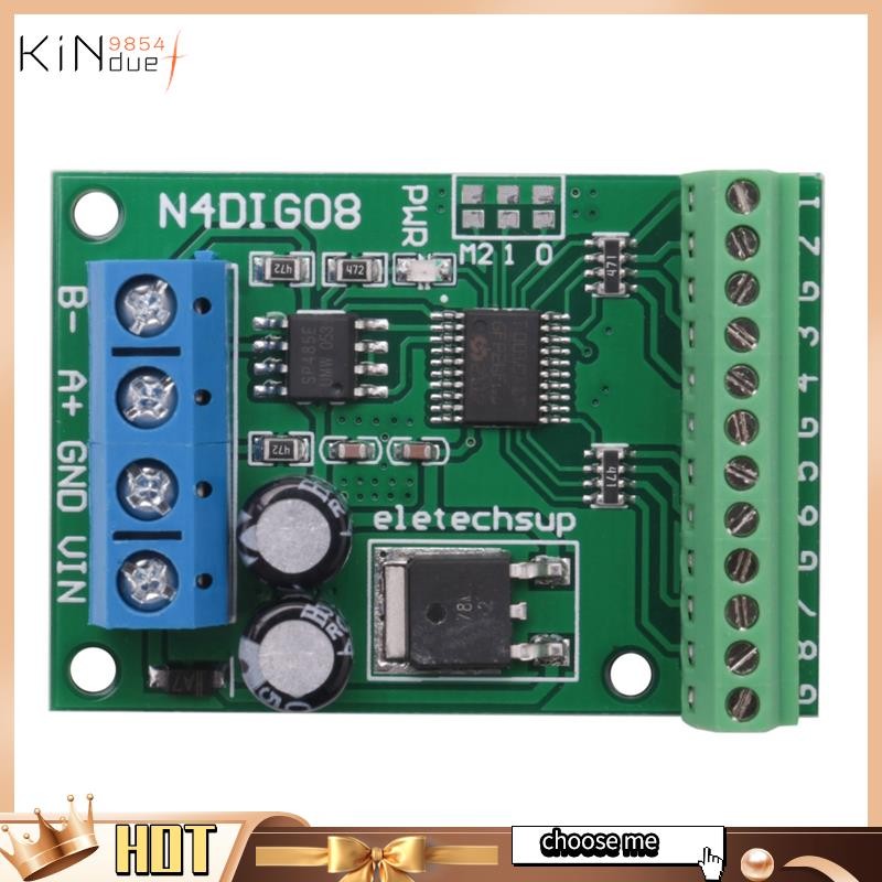 【kindue9854f】8Ch Input/Output Digital Switch TTL LvTTL CMOS RS485 IO Control Module Modbus Rtu ...