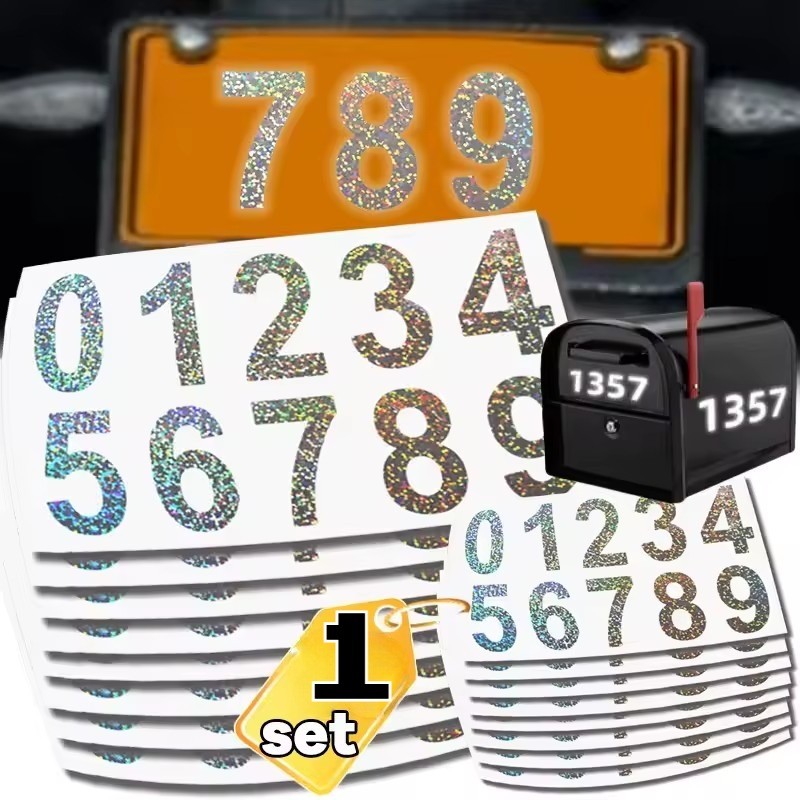 Car License Plate Number Stickers - Mailbox Door Plate Number Decals ...