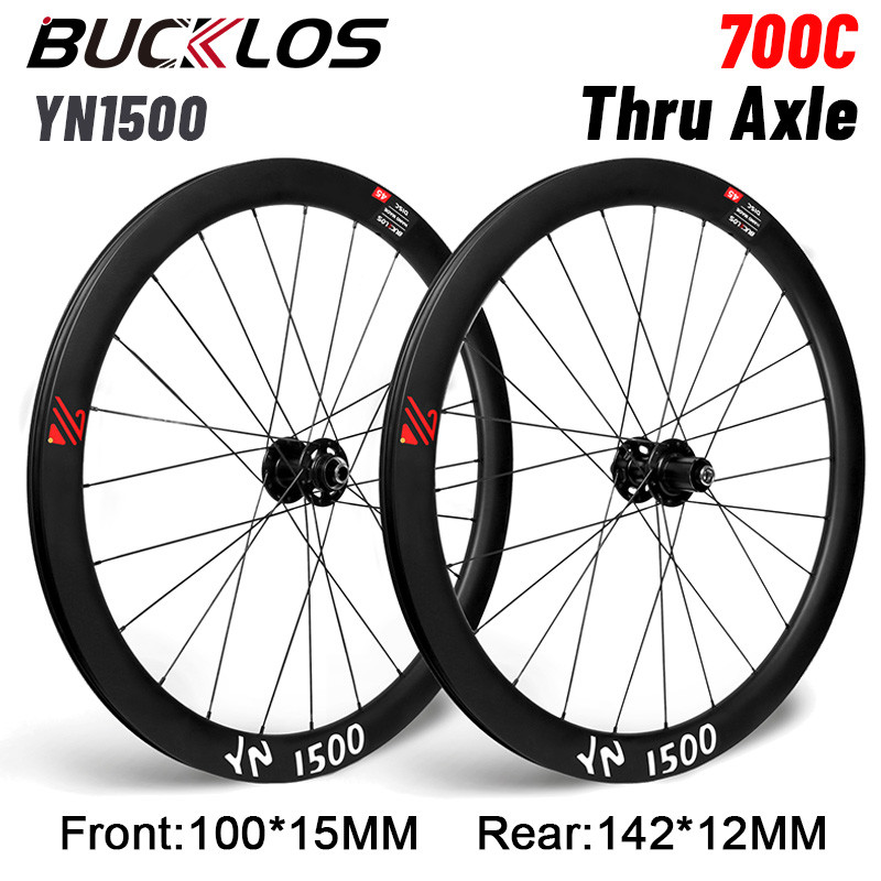 BUCKLOS YN1500 Carbon Fiber Wheels 700C Centerlock Disc Brake Road Bike ...