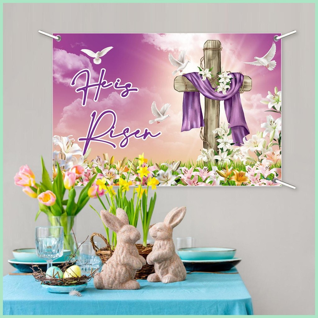 Easter Backdrop For Photography Large He Is Risen Backdrop Waterproof 5526