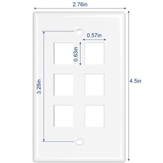 ZoeRax Keystone Jack Wall Plate USA Faceplate, Low Profile Ethernet ...