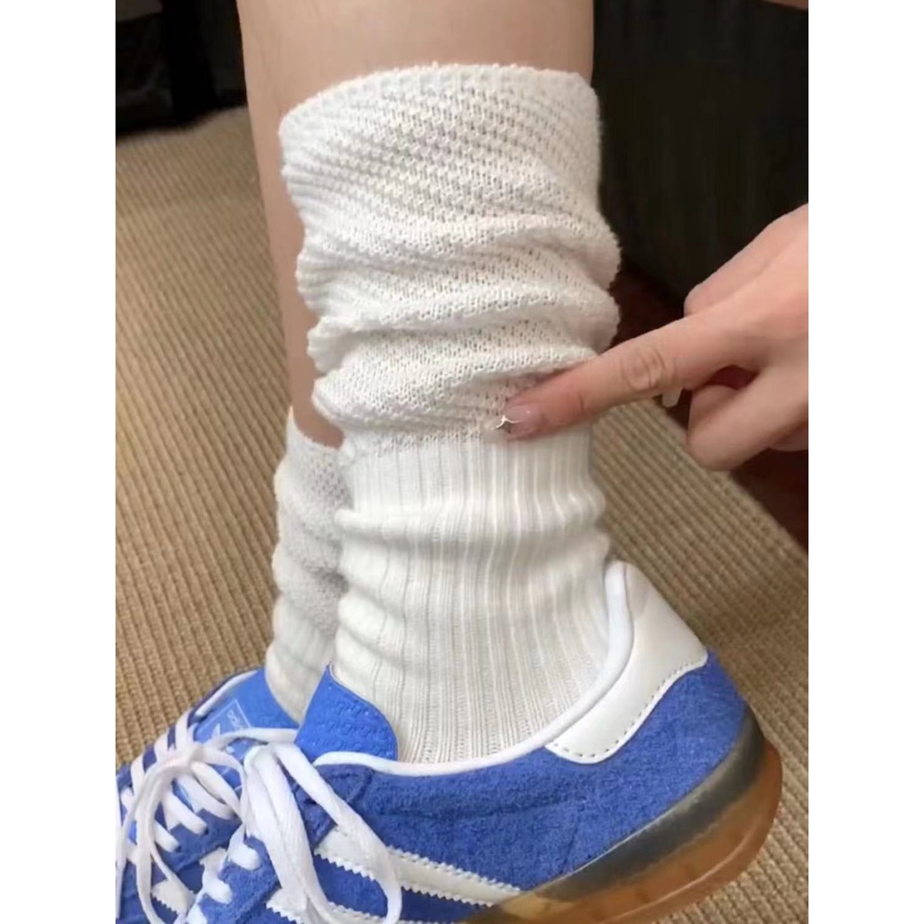 Stitching Breathable Socks Women Autumn Thick Thread Knitted Particle ...