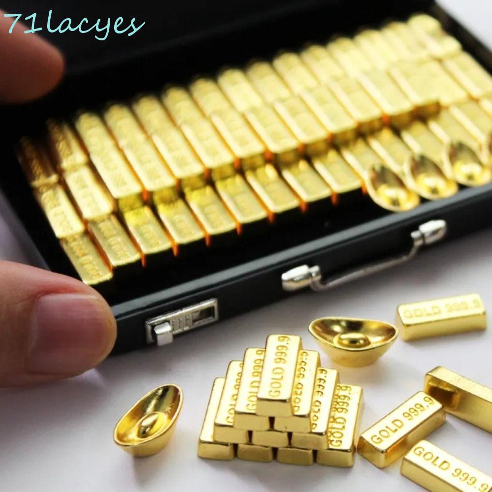 LACYES 6pcs Miniature Gold Bars, Pretend Toy Doll House Accessories ...